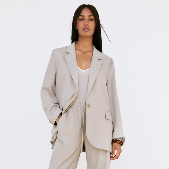 Zara | Jackets & Coats | Nwt Zara Oversized Flowy Blazer | Poshmark